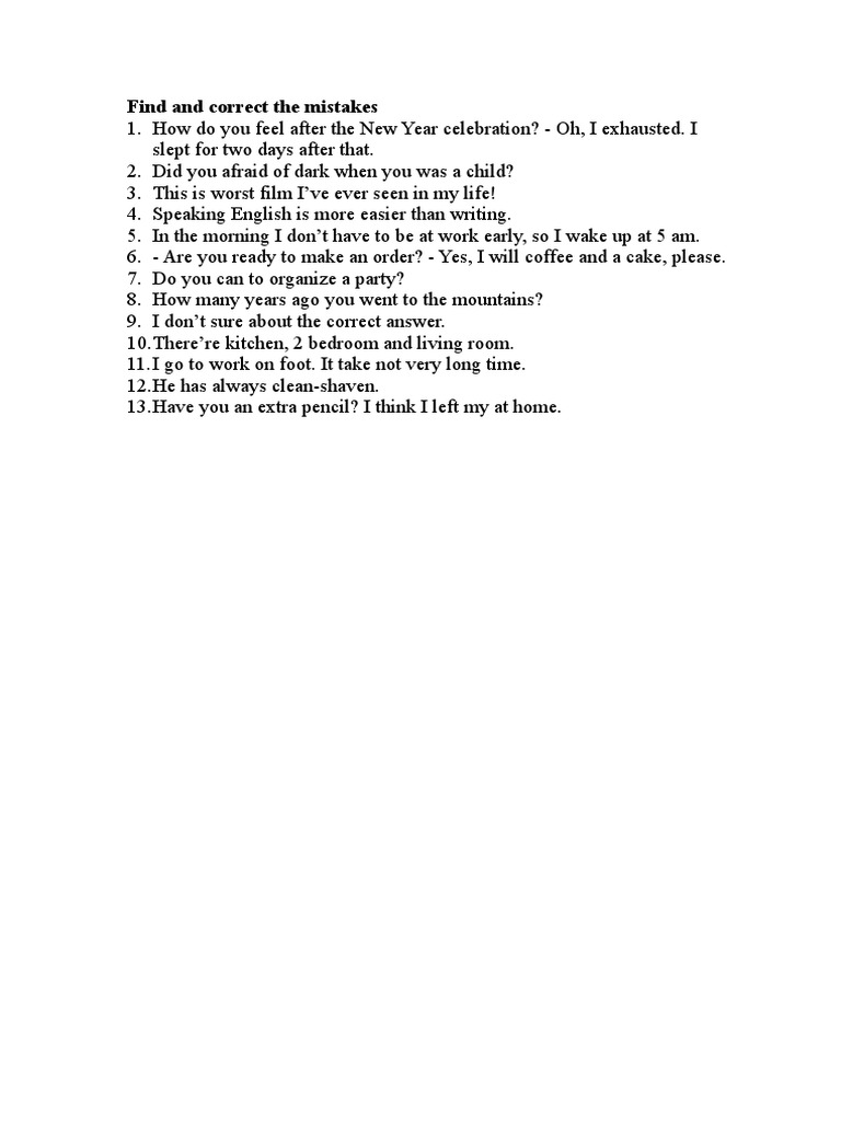 English Grammar Correction Guide | PDF