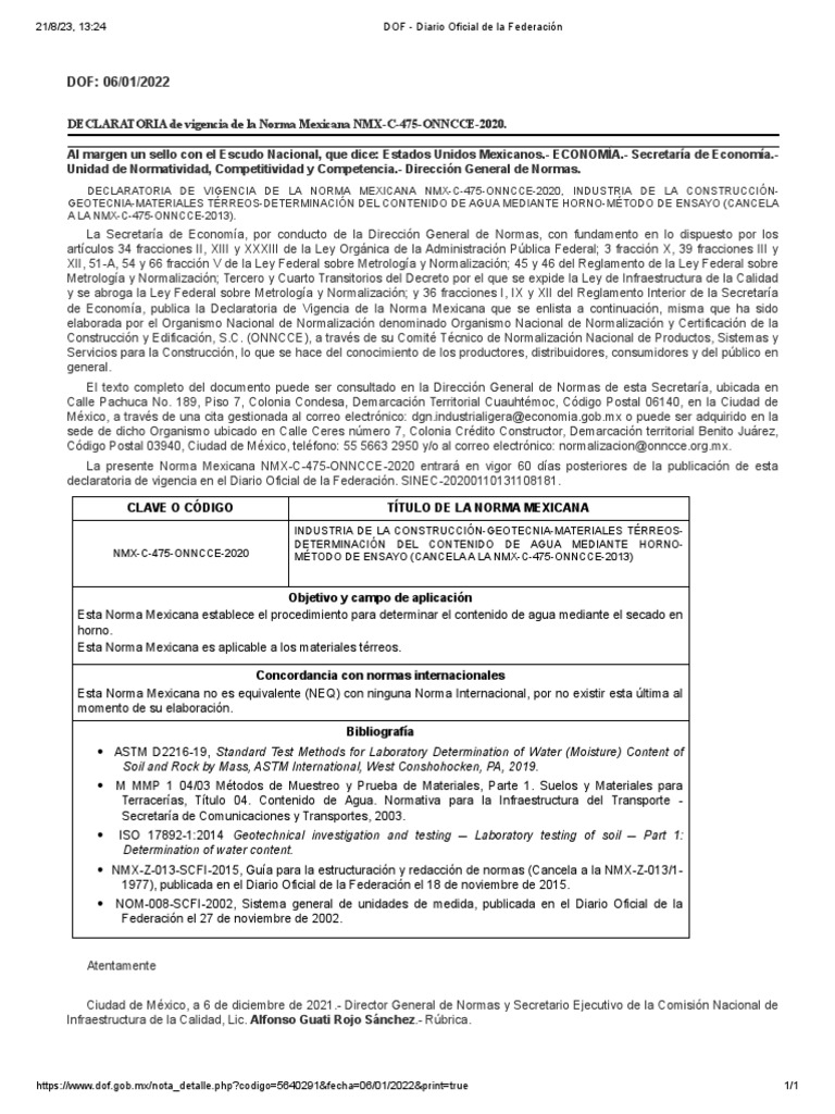 NMX C 475 Onncce | PDF