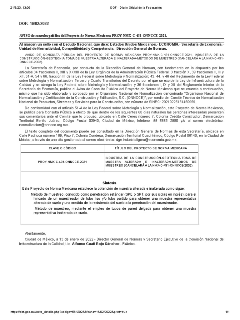 NMX C 431 Onncce | PDF | México | Estandarización