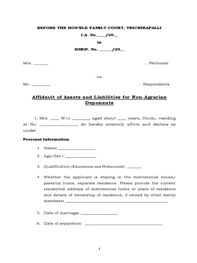AFFIDAVIT 1 -Non-Agrarian Final_Format | PDF