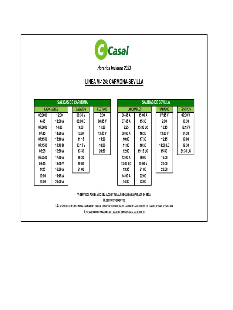 Linea M 124 Carmona Sevilla - 8 2 1684368000 | PDF