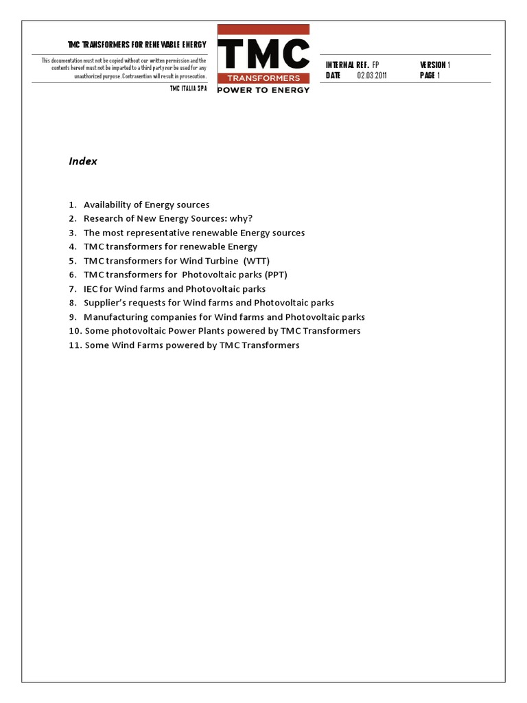 Transformers For Renewable Energy 2 TMC | PDF | Technology & Engineering