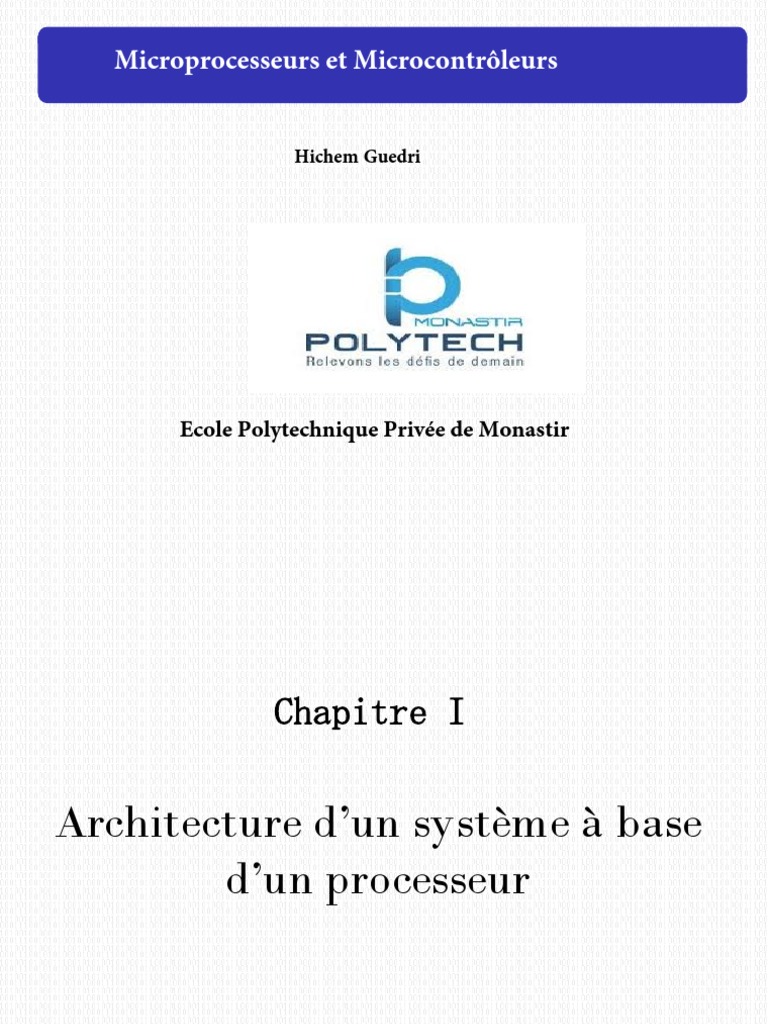Cour Microprocesseur Chapitre I | PDF