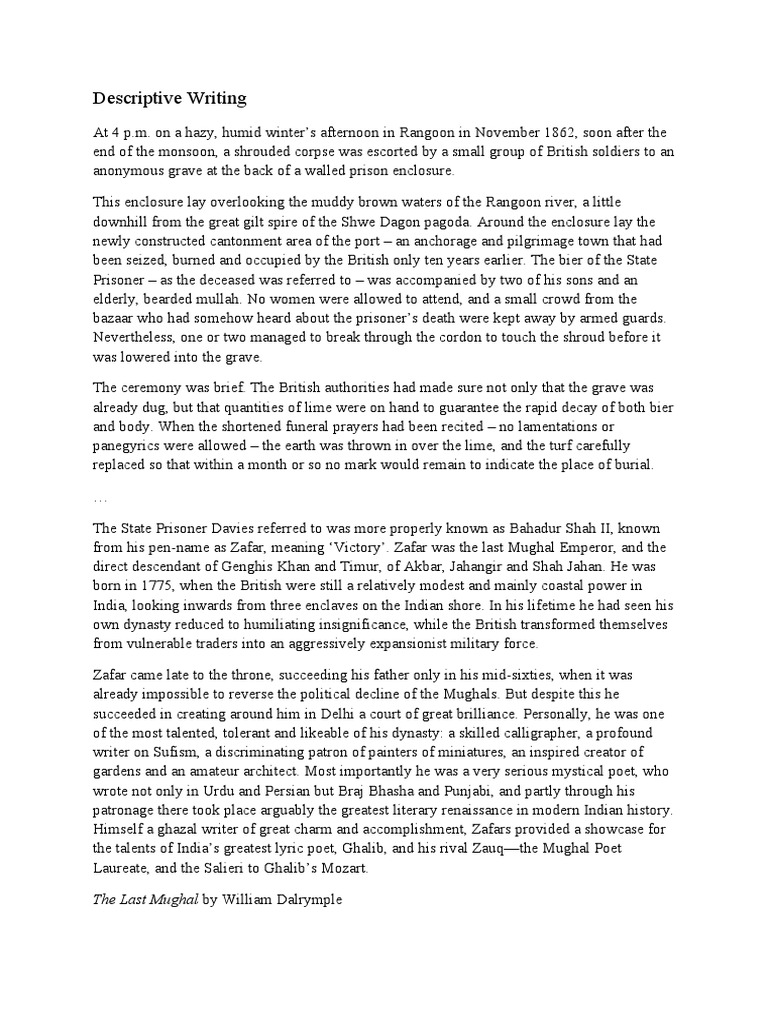 Descriptive Writing Example | PDF