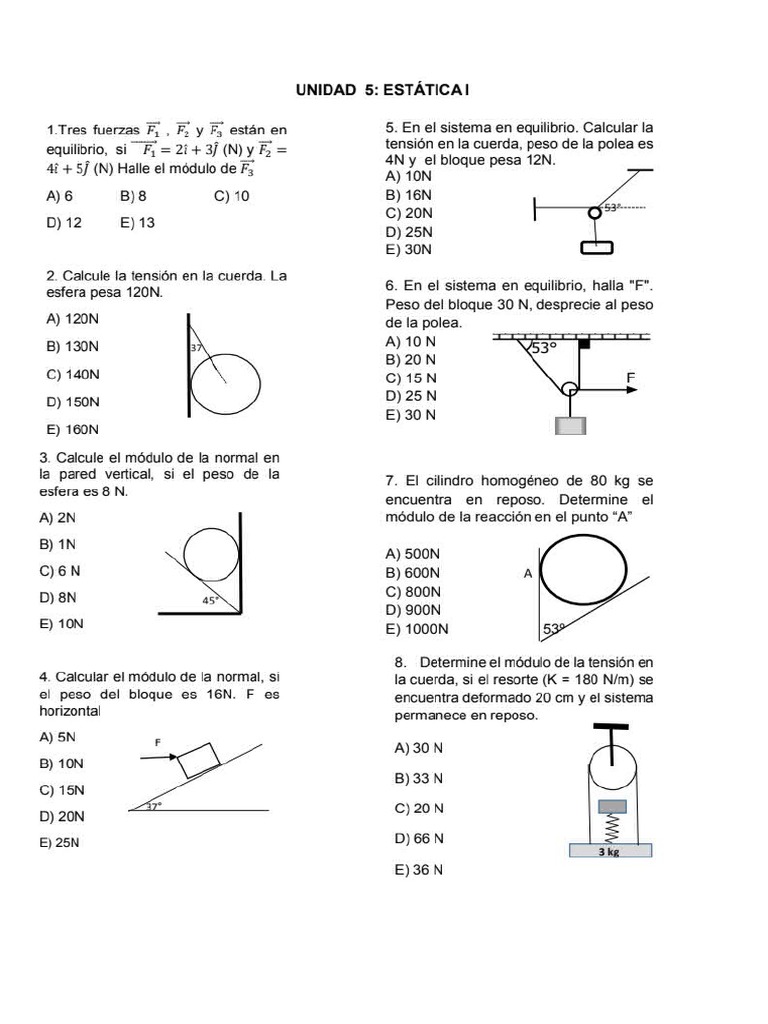 EJERCICIOS ESTÁTICA | PDF