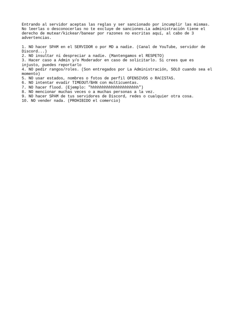 Reglas Del Discord | PDF