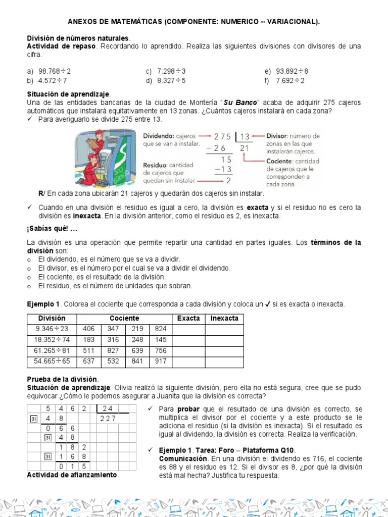 ANEXOS - Contenidos de Aprendizajes de Matemáticas y Estadística ...
