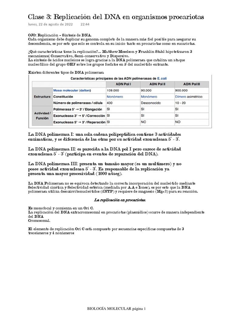 Clase 3 Replicación Del DNA en Organismos Procariotas | PDF | Replicación De Adn | Adn