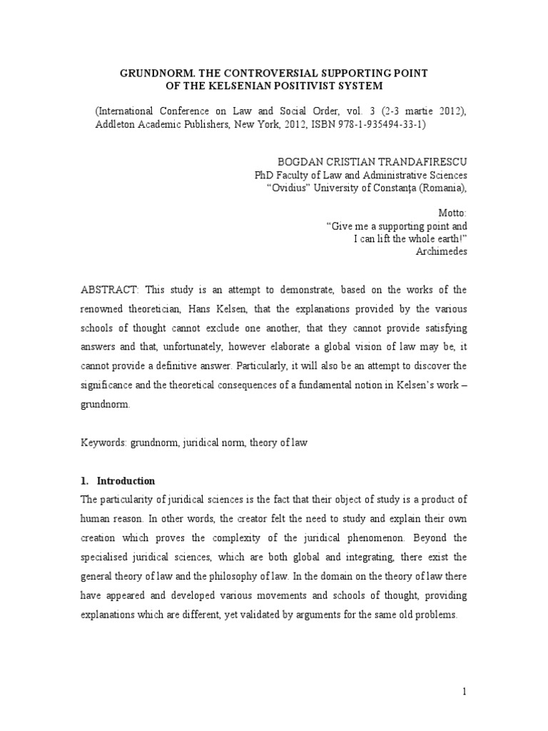 Grundnorm. The Controversial Supporting Point | PDF | Science & Mathematics