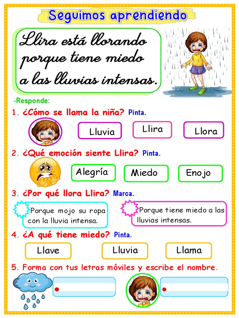 Ficha Letra Ll-Maestra Janet | PDF | Estudios de idiomas extranjeros