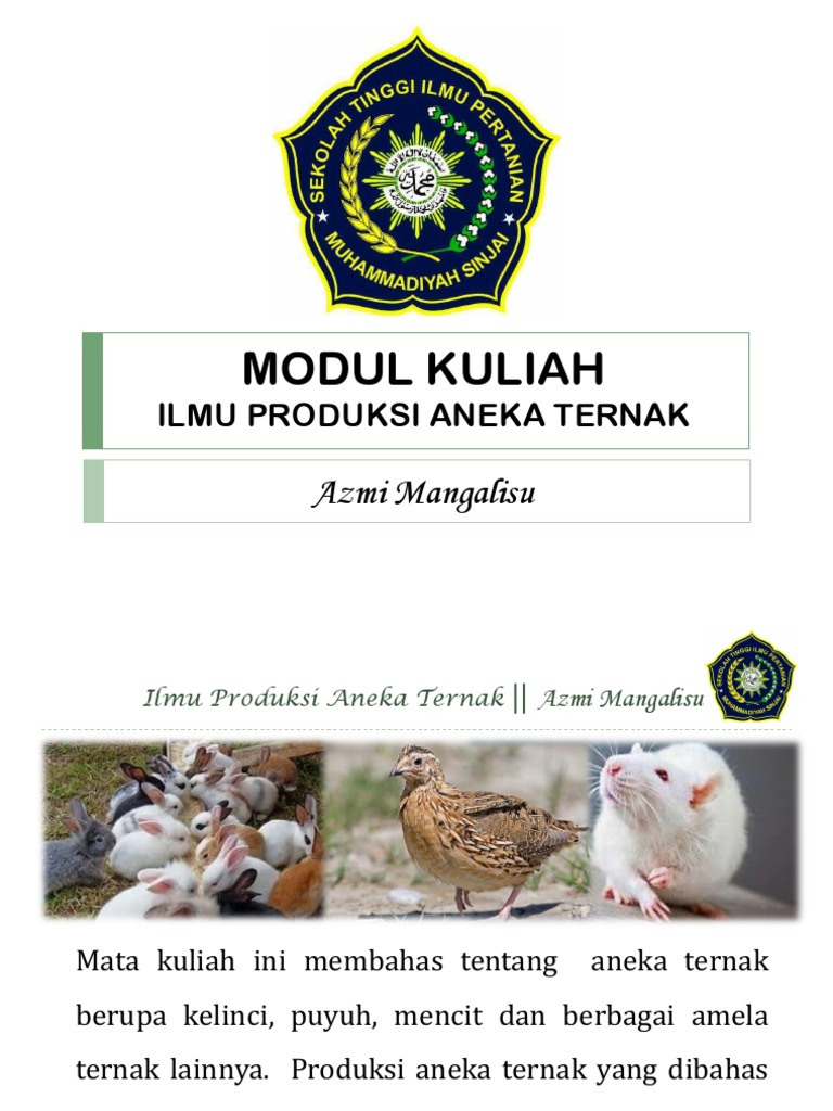 Modul Kuliah Ilmu Produksi Aneka Ternak | PDF | Griya & Taman | Teknologi & Rekayasa