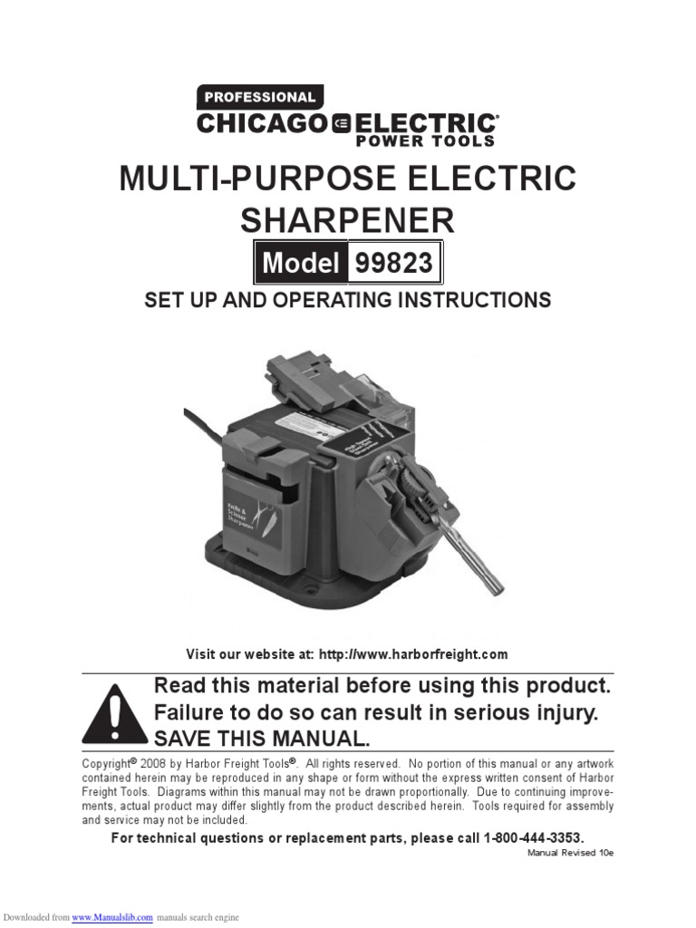 Multi-Purpose Electric Sharpener: Model | PDF