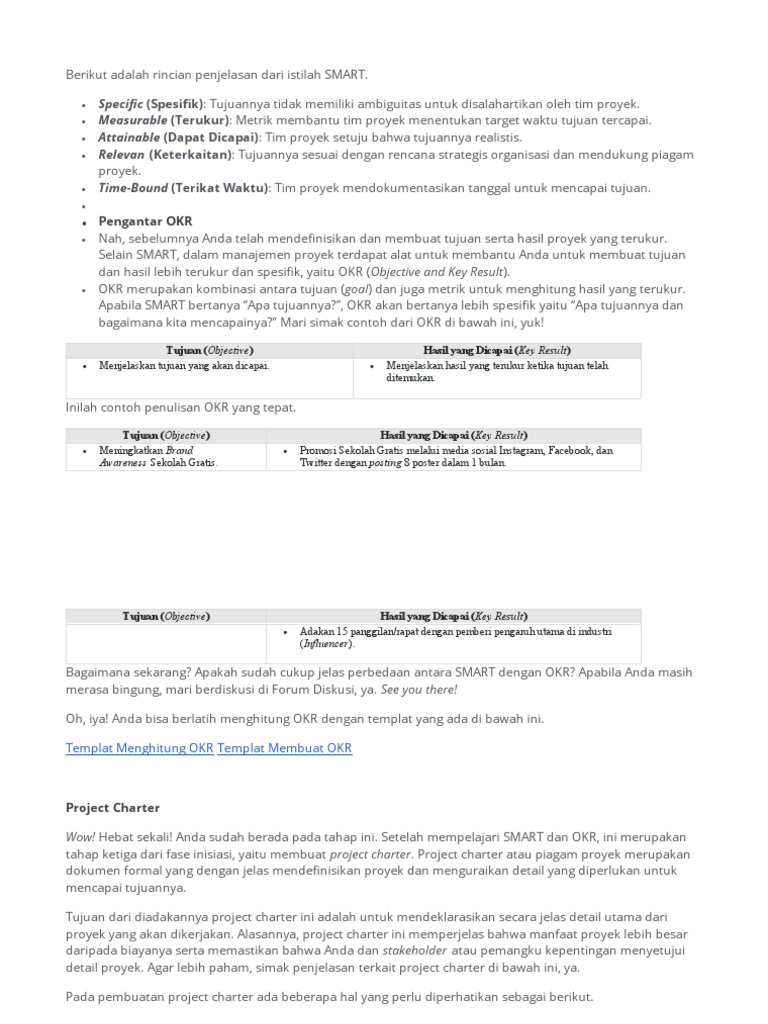 Definisi dan Arti SMART dalam Proyek | PDF