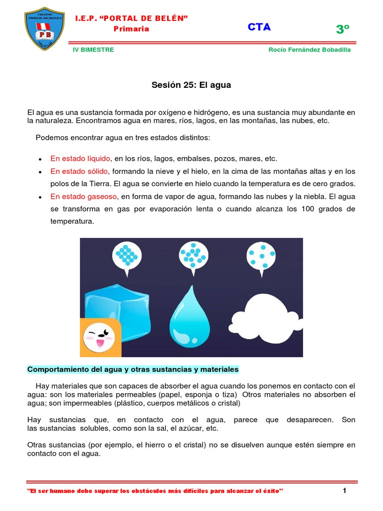 25 SESIÓN-EL AGUA | PDF | Agua | Nube
