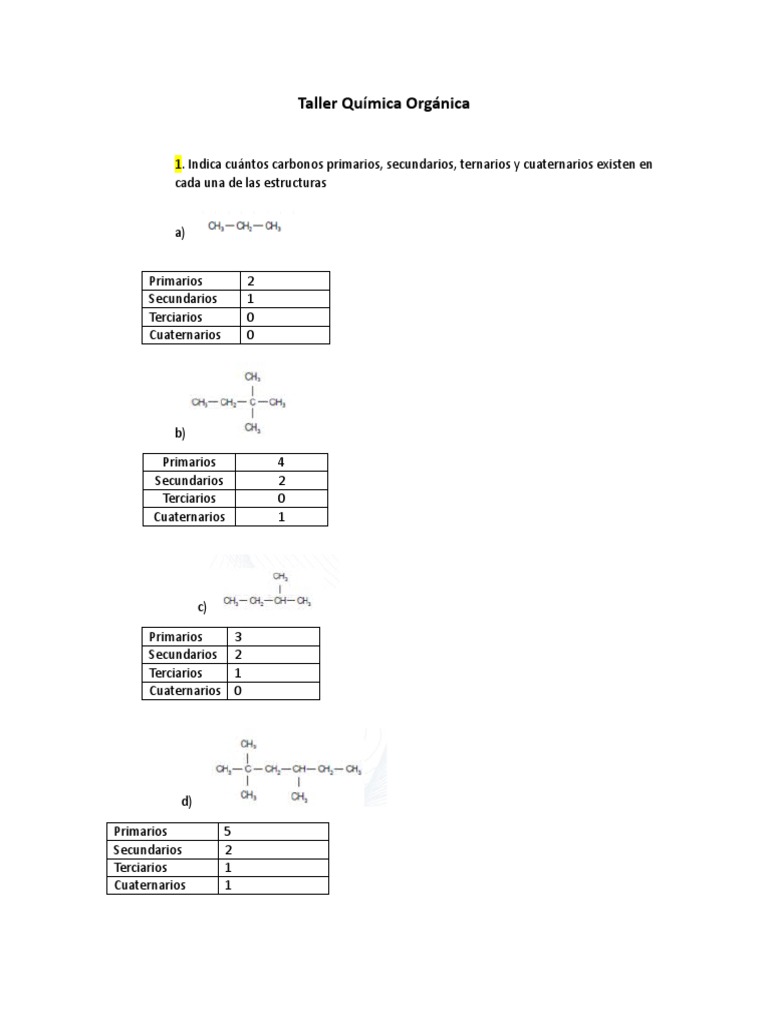 Taller Química Orgánica | PDF | Alqueno | Isómero