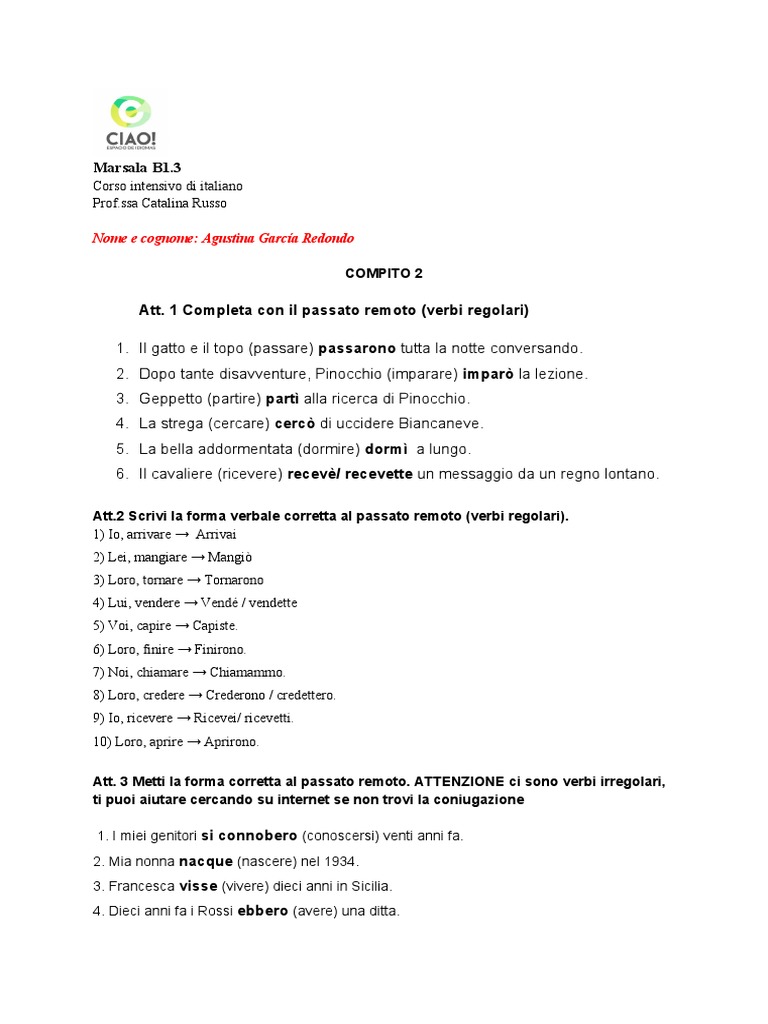 Compito 2 B1.3 | PDF