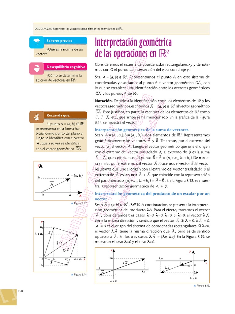 Vectores Geométricos 1ro BGU Matemática | PDF