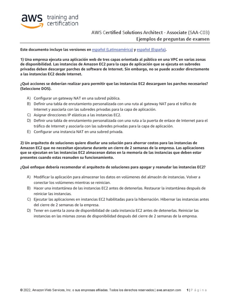 AWS-Certified-Solutions-Architect-Associate_Sample-Questions(1) | PDF