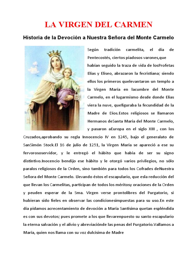 La Virgen Del Carmen | PDF