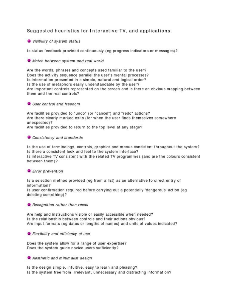 Suggested Heuristics For Interactive Tv Download Free Pdf Icon