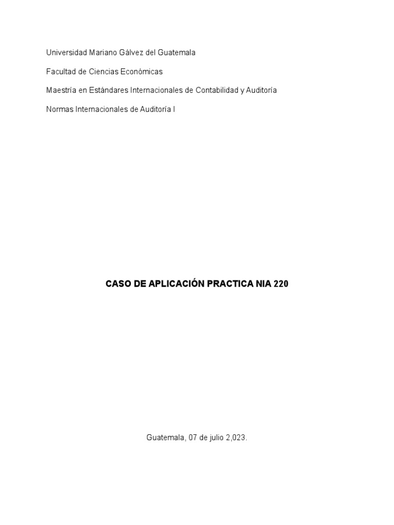 Aplicacion Nia 220 | PDF