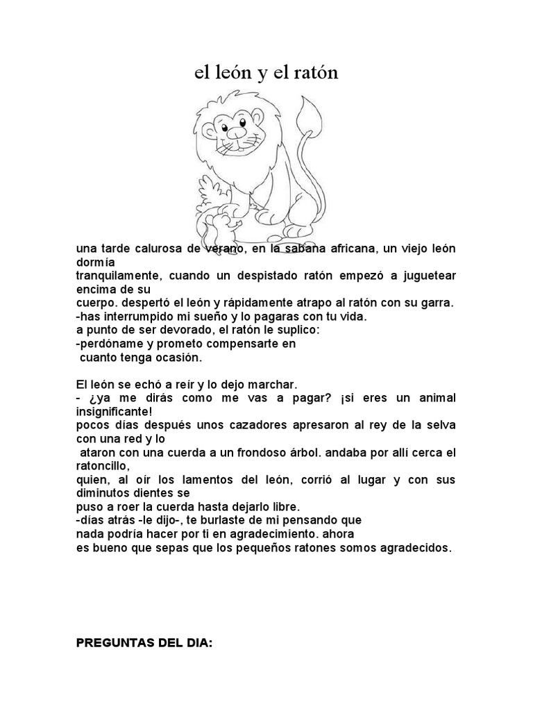 El León y El Ratón | PDF