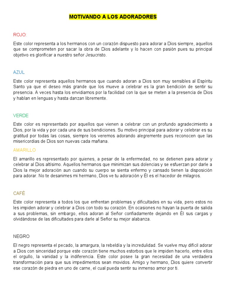 Dinamica de Los Globos de Colores y Significado | PDF