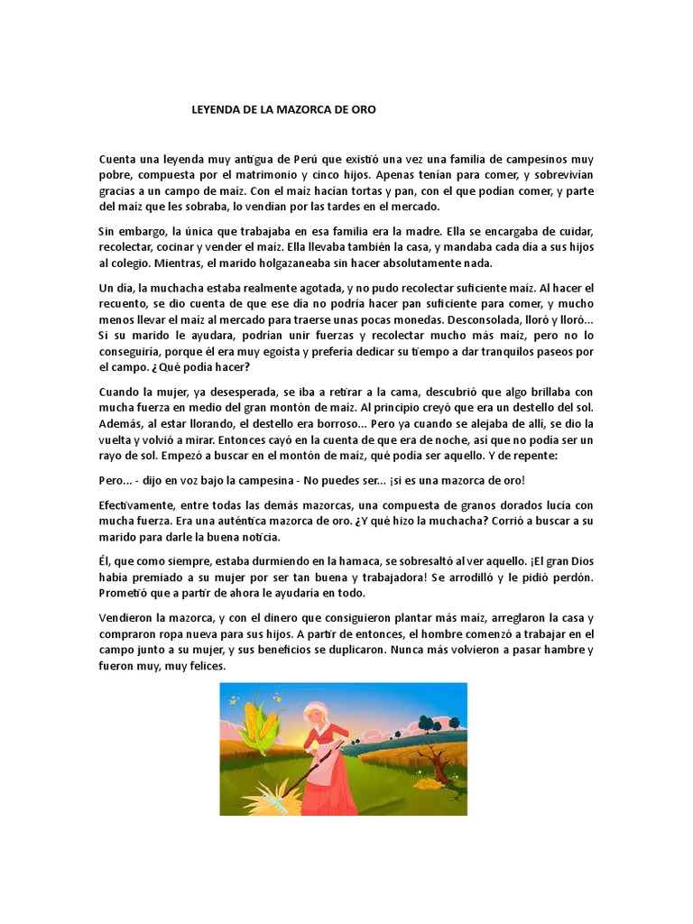 Leyenda de La Mazorca de Oro | PDF