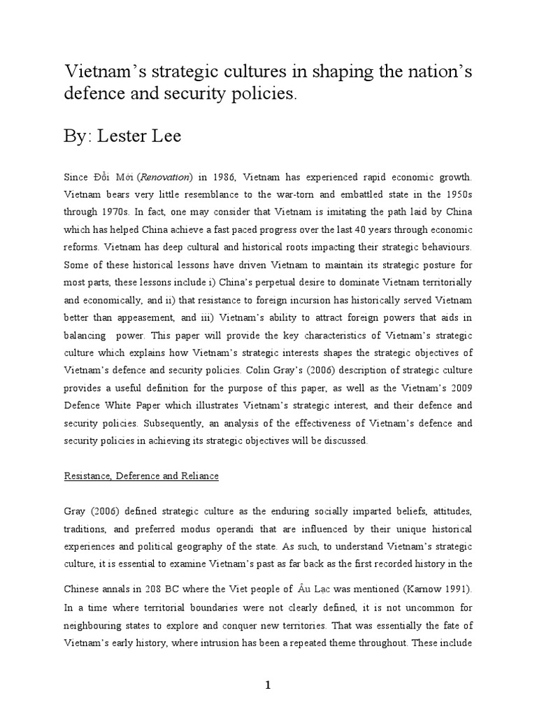 Vietnam's Strategic Culture | PDF | Vietnam | International Relations