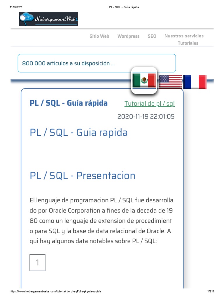 PL - SQL - Guía Rápida | PDF | Pl / Sql | SQL