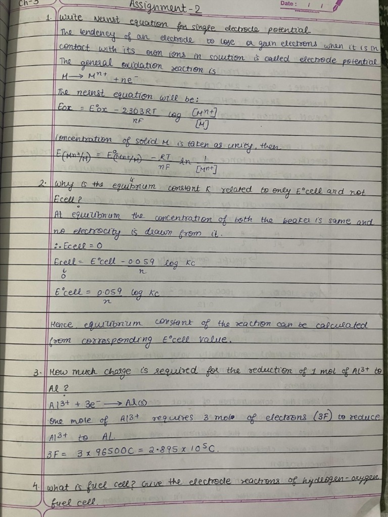 Chemistry Assignment 2 | PDF