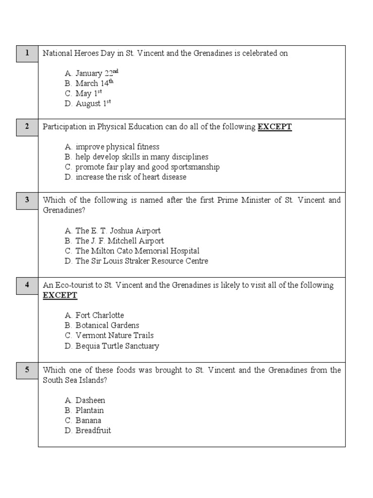 Common Entrance Exam 2008 General Paper | PDF | Lesser Antilles | Caribbean