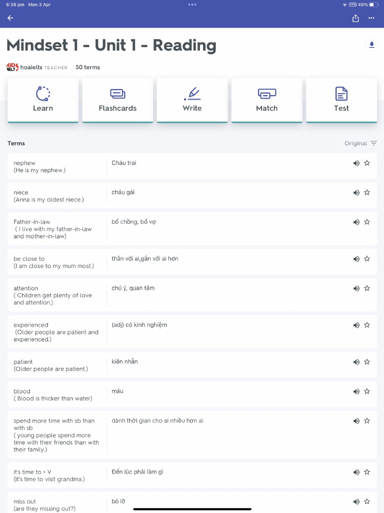 vocab unit 1 mindset 1 | PDF