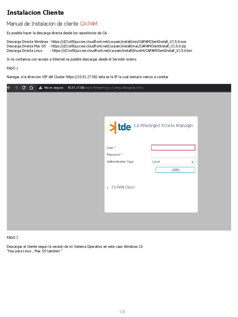 Ca Pam - Instalacion Cliente | PDF