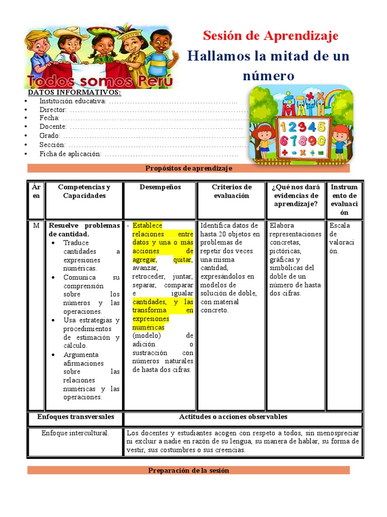 2° Material Día 2 Mat Hallamos La Mitad de Un Número Unidad 6 Semana 2 ...
