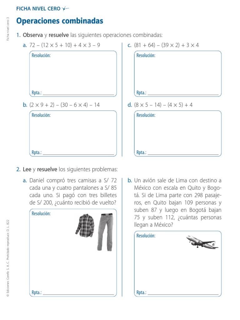 F0 - Operaciones Combinadas - 3 Operaciones | PDF