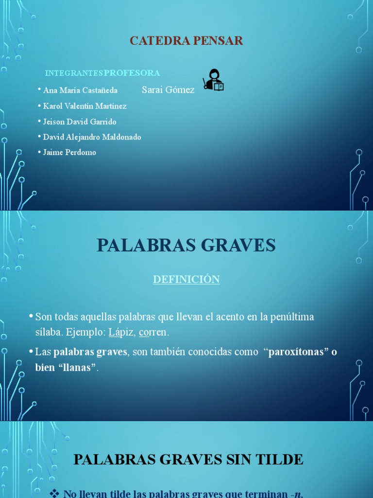 Palabras Graves: Reglas y Excepciones | PDF | Artes del Lenguaje y ...