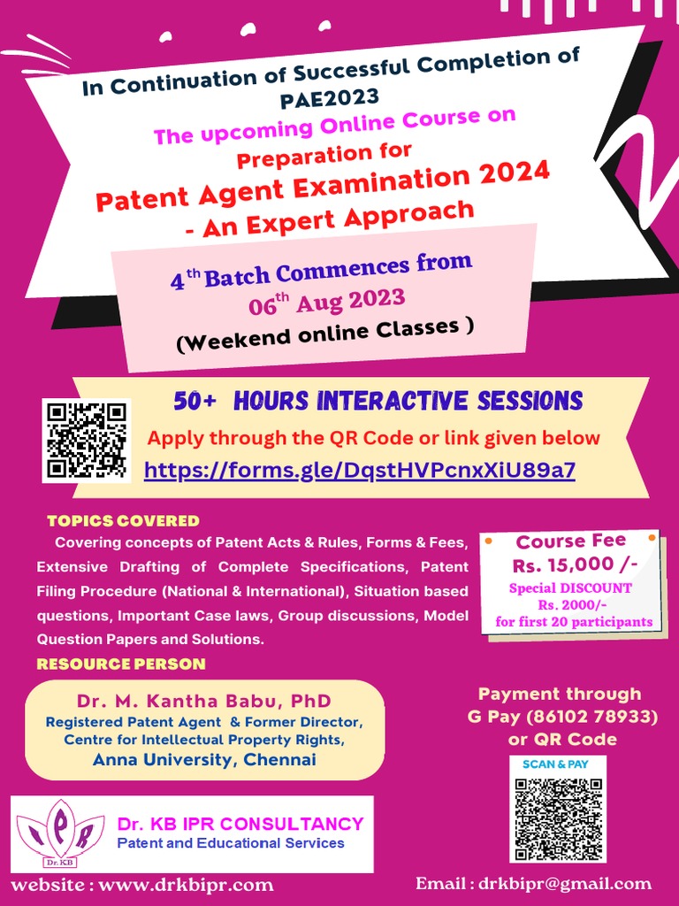 Patent Agent Exam 2024 Prep Course | PDF