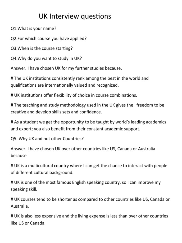 Uk Interview Questions | PDF | Learning