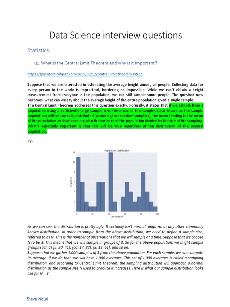 Data Science Interview Q - A | PDF