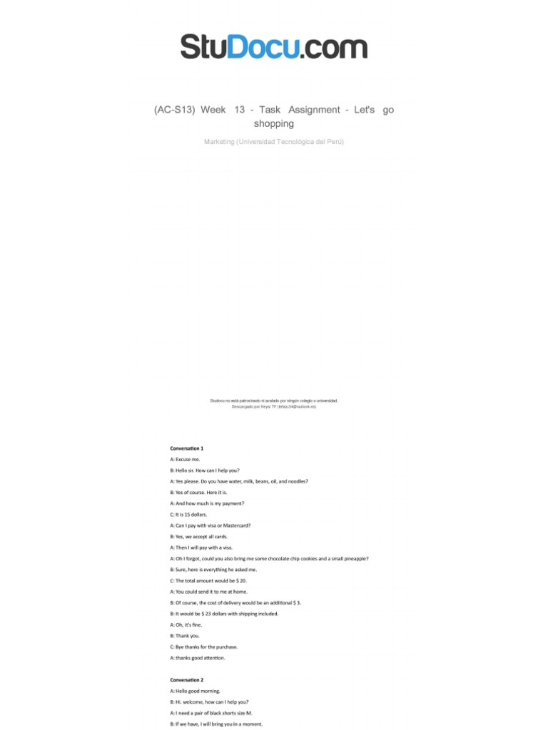 Ac s13 Week 13 Task Assignment Lets Go Shopping | PDF