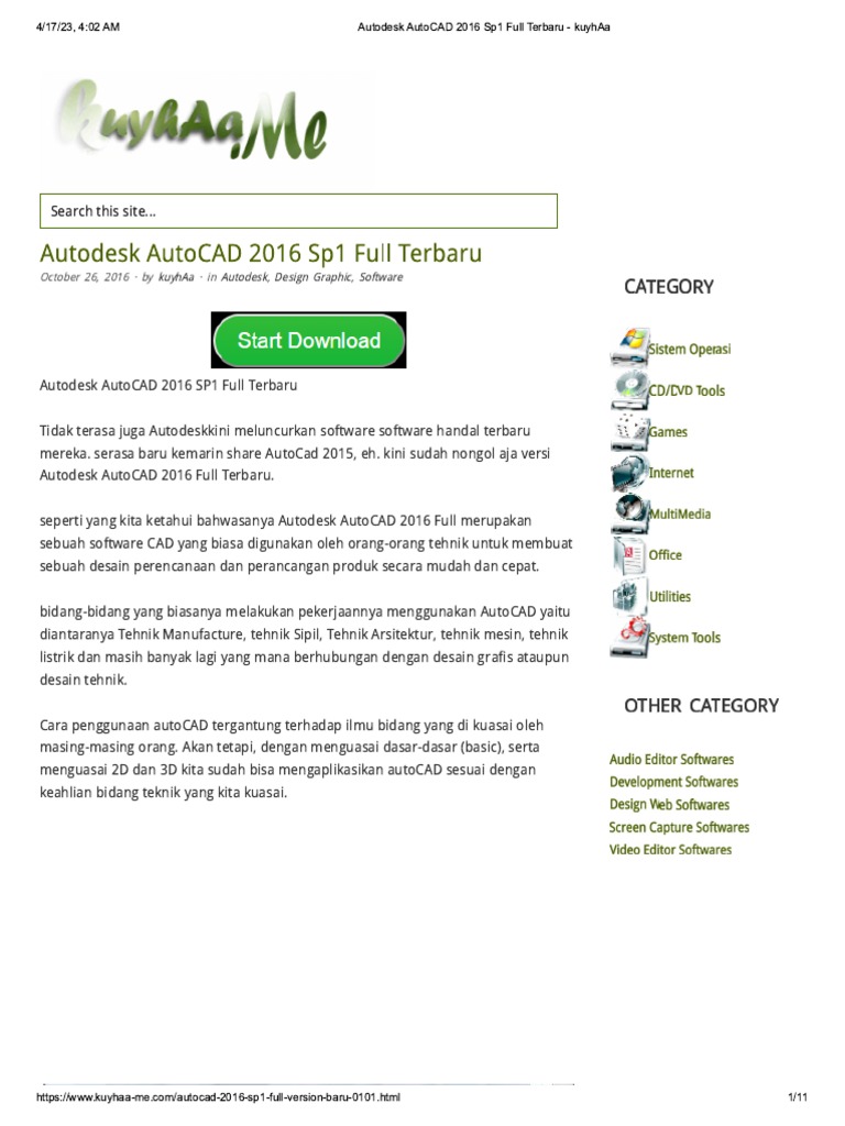 Autodesk AutoCAD 2016 Sp1 Full Terbaru - Kuyhaa | PDF