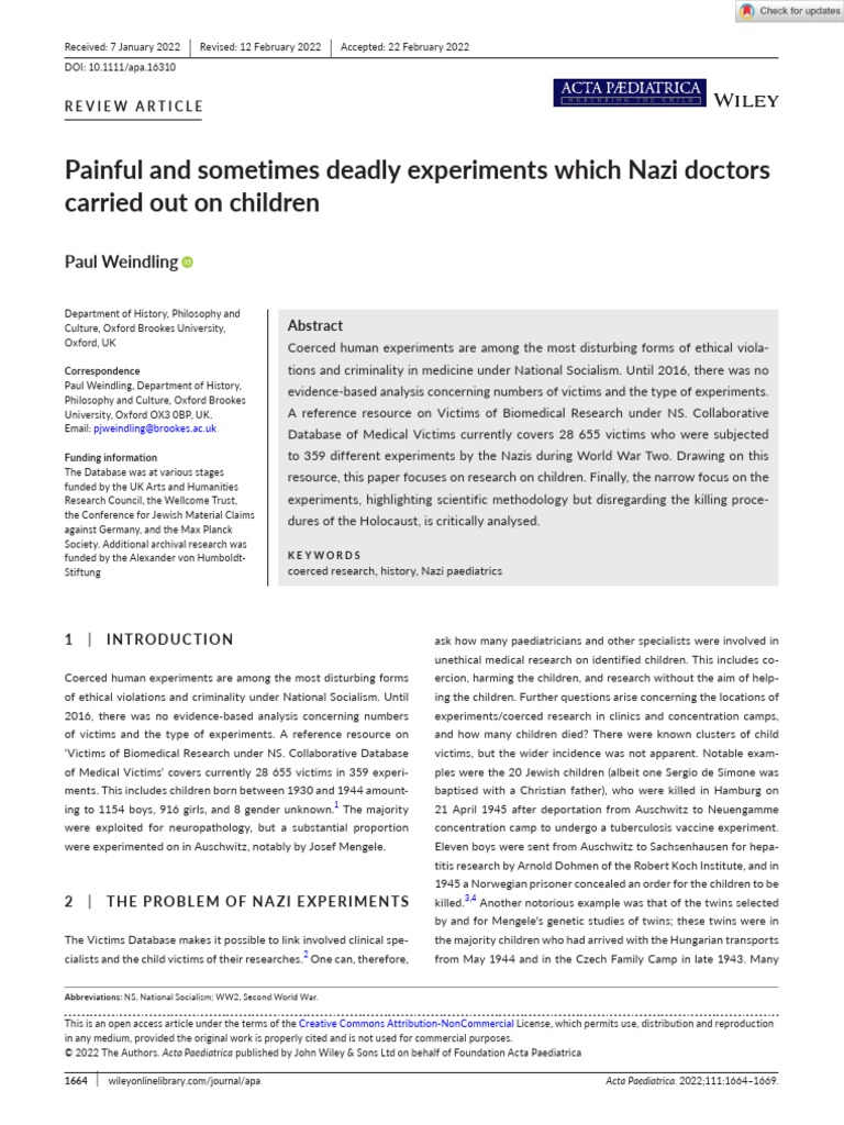 Painful and sometimes deadly experiments which Nazi doctors carried out ...