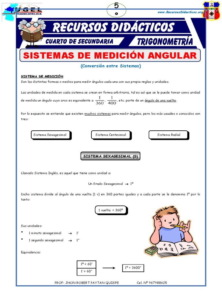 Sistemas de Medición Angular para Cuarto de Secundaria | PDF ...