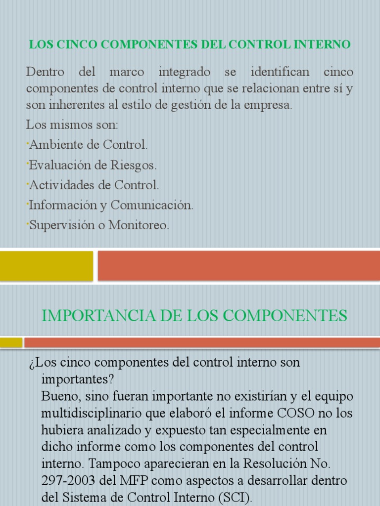 Cinco Componentes de Control Interno | PDF | Business | Información