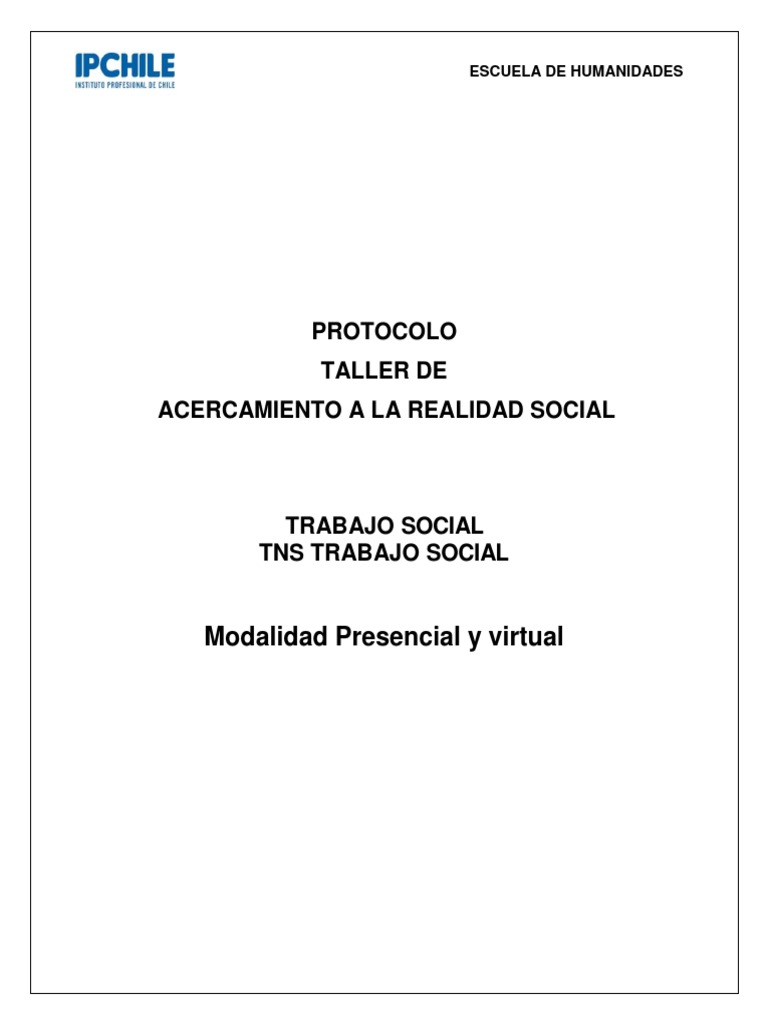 Protocolo Taller de Acercamiento A La Realidad Social Ok | PDF ...