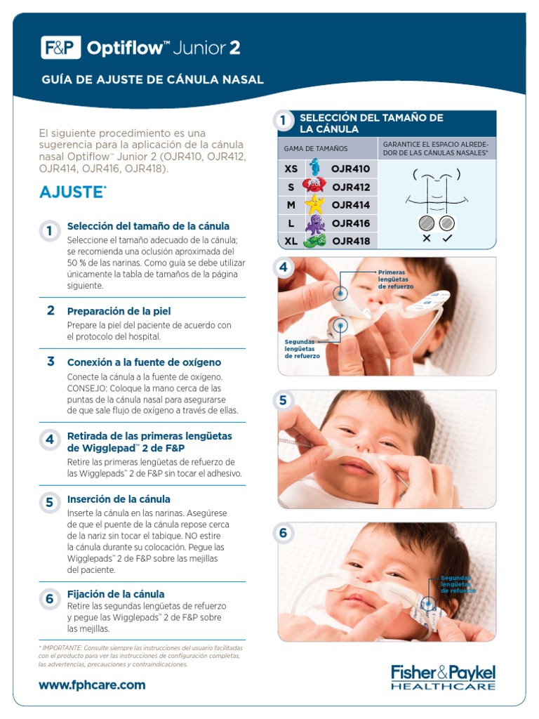 Optiflow Junior 2 Fitting Guide Es Ui 610799 | PDF | Equipo | Equipo medico