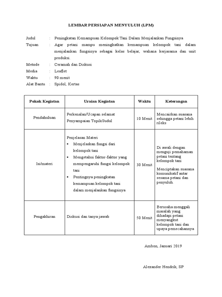 Peningkatan Kemampuan Poktan Dalam Menjalankan Fungsinya | PDF
