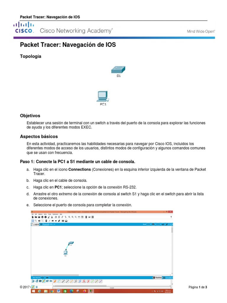 8.3.2.5 Packet Tracer - Navigating the IOS | PDF | Terminal de computadora | Interfaz de línea ...