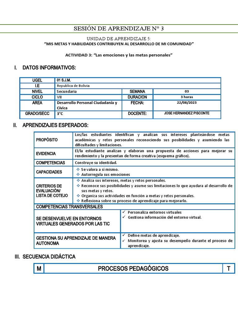 3º DPCC - Ses 3 Uni 5 - Sem 03 | PDF